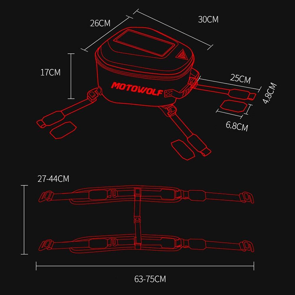 MOTOWOLF Waterproof Motorcycle Tank Bag Luggage Helmet Backpack for ...