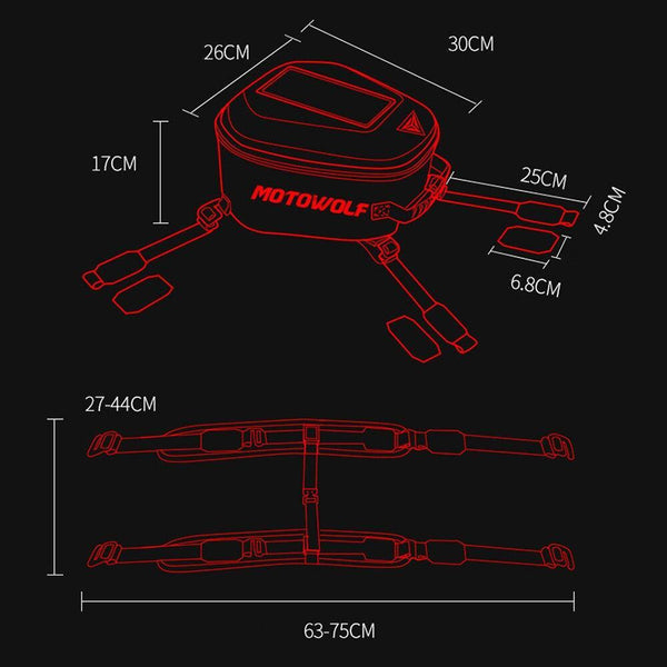 MOTOWOLF Waterproof Motorcycle Tank Bag Luggage Helmet Backpack for ...